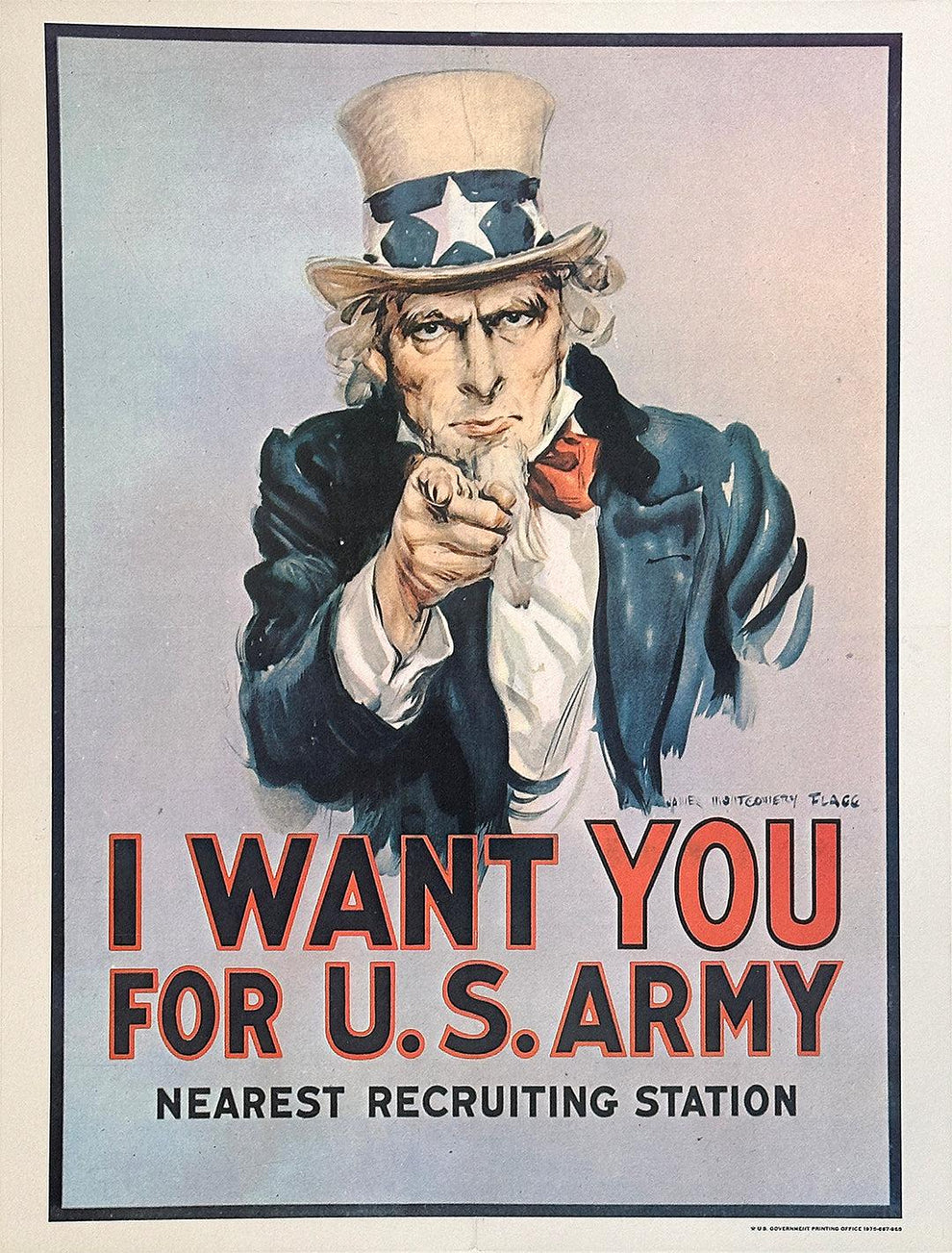 Original Reprint I Want You for U.S. Army Uncle Sam 1975 James ...