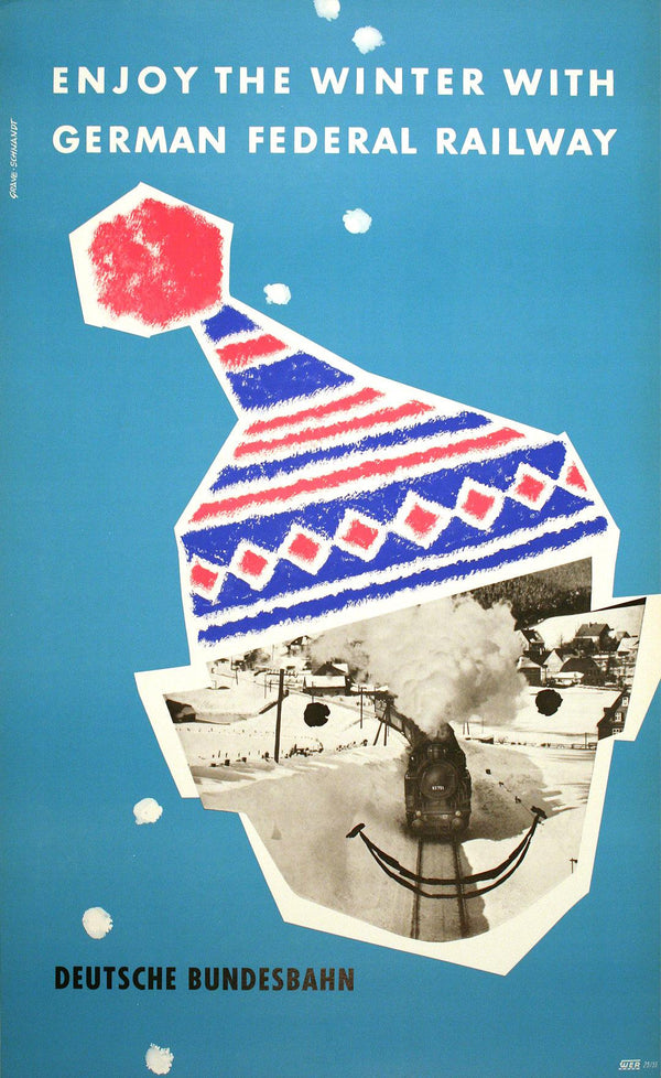 Original Vintage Deutsche Bundesbahn Poster Enjoy the Winter by Grave ...