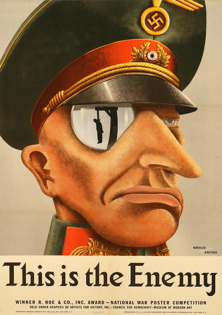 Original This Is the Enemy Poster 1942 by Karl Kohler & Victor Ancona
